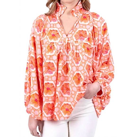 Emily Mccarthy | Tops | New Emily Mccarthy Stella Top Blouse In Floral ...